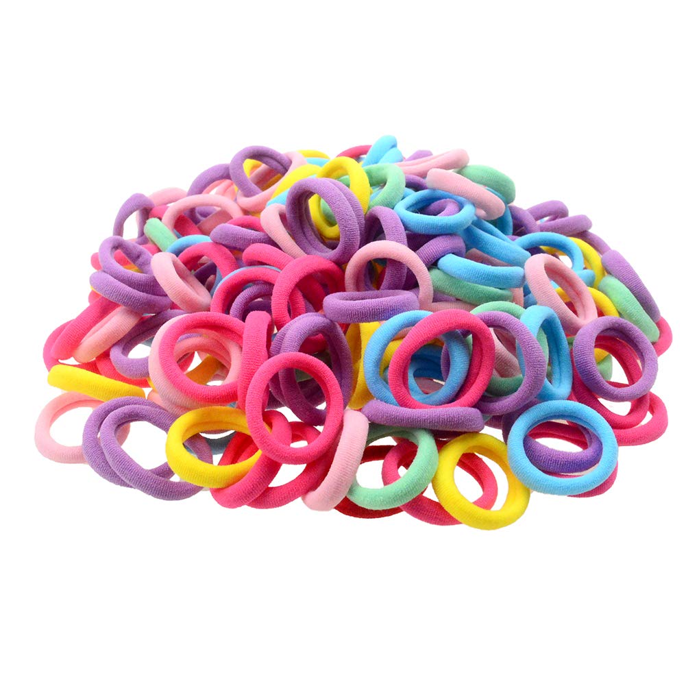 200 Pack Candy Color Girls' Elastics Hair Ties Seamless Ponytail Holder