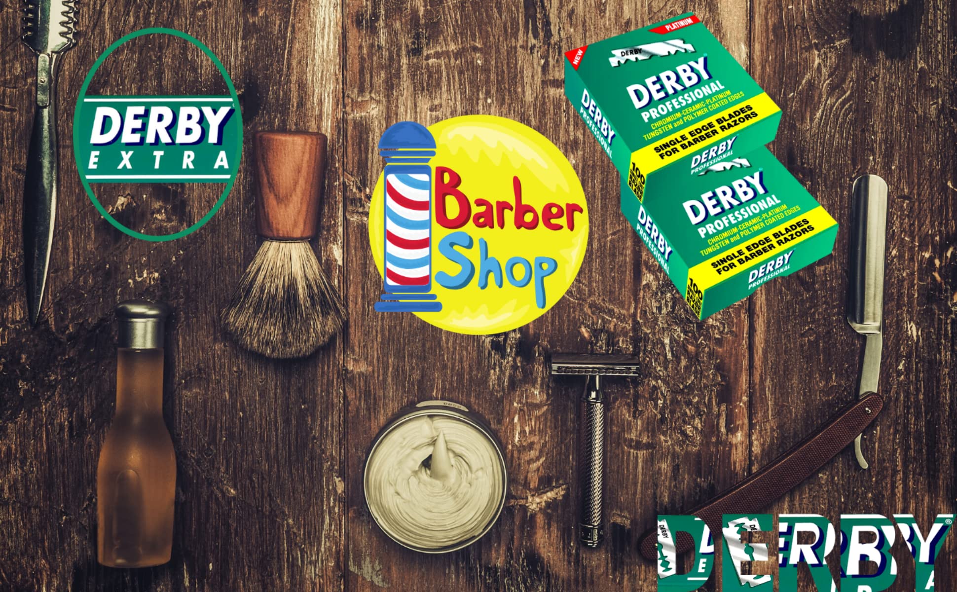 300 Derby Professional Single Edge Razor Blades comes with free Shaving Factory Straight Razor