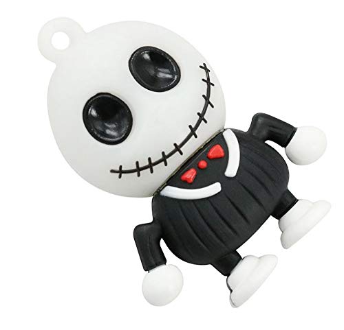 2.0 Jack Skellington Skeleton 128GB USB External Hard Drive Flash Thumb Drive Storage Device Cute Novelty Memory Stick U Disk Cartoon