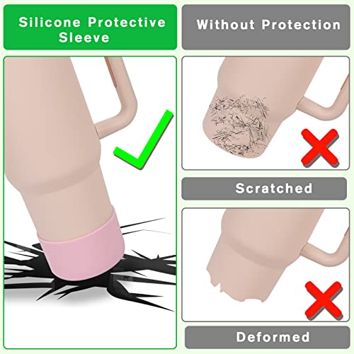 11 Pack for Stanley Cup Accessories, Silicone Reusable Replacement Straws with Straw Covers Cap & Brush for Stanley 40oz, Anti-Slip Protective Stanley Cup Boot Sleeve 40 oz Silicone Bottom Bumper Boot