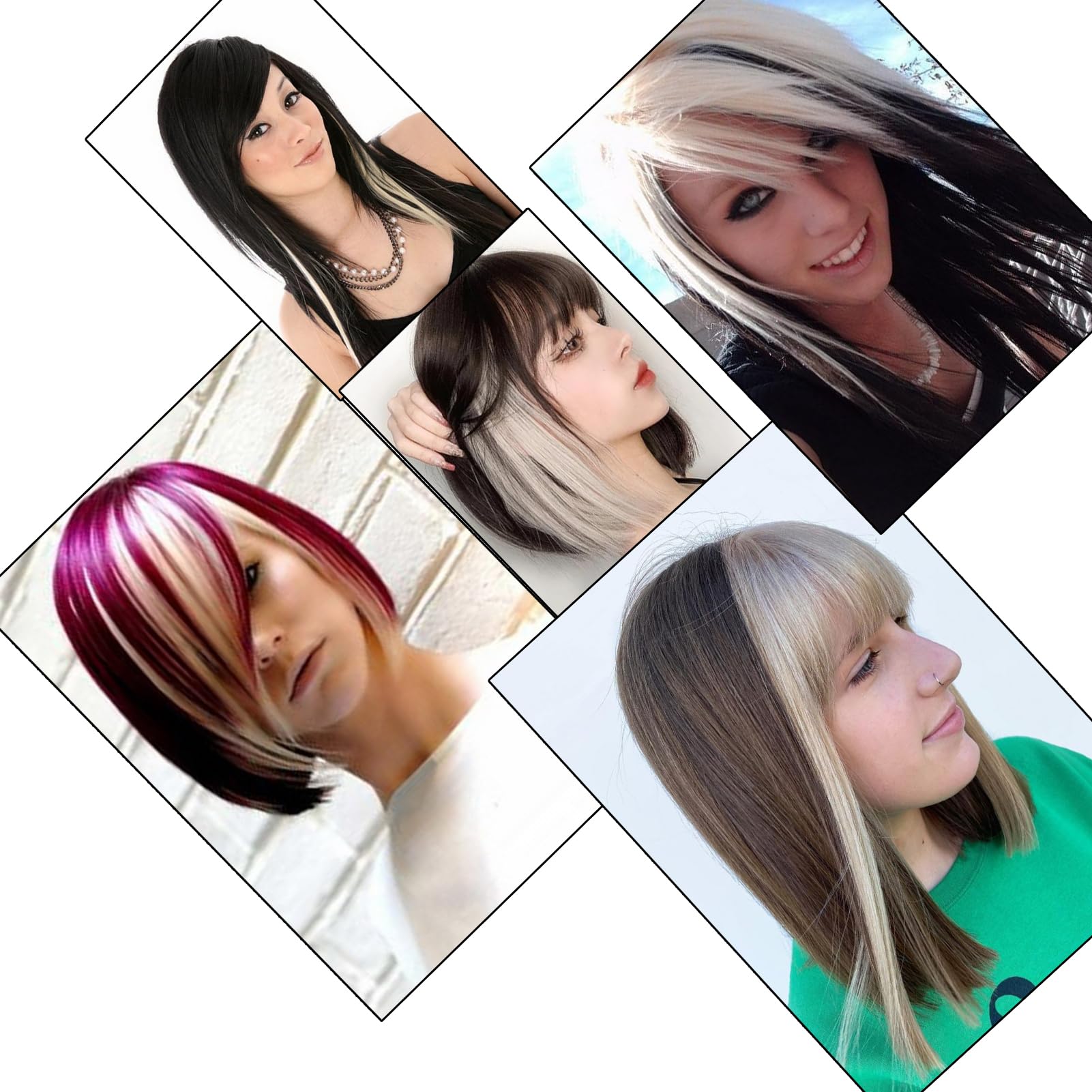18 Inch High light Clip in Human Hair Extensions 100% Straight Clip on Party Highlights Colored Hair Extensions 6 Pieces/set (Bleach Blonde)