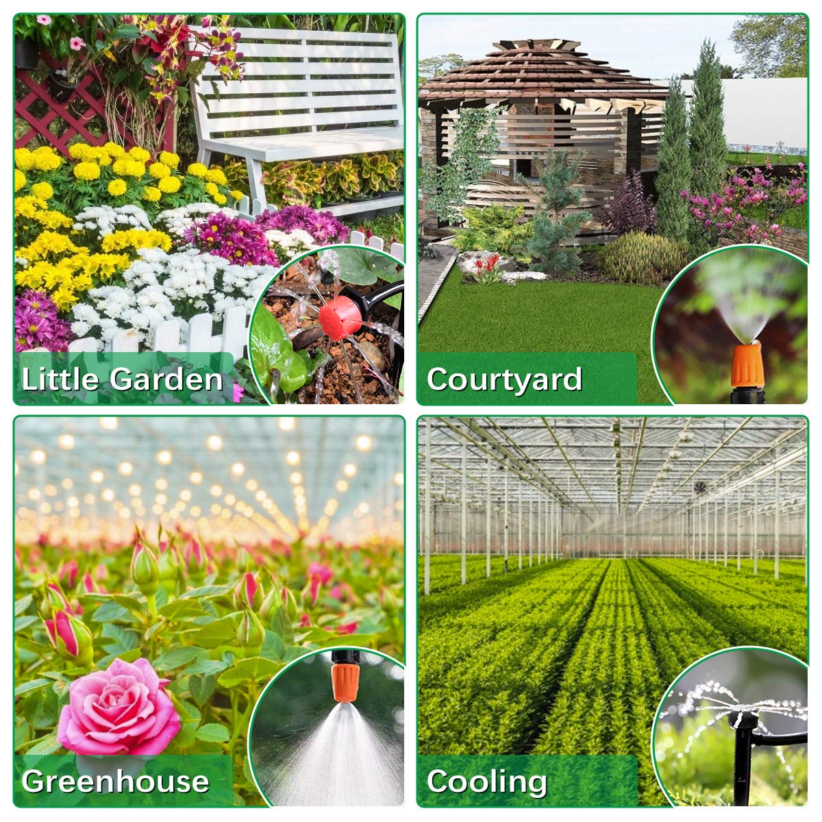 100FT Drip Irrigation Kit Automatic Watering System Drip Irrigation System 100FT 1/4" Blank Distribution Hose DIY Micro Irrigation Kit Saving Water with Adjustable Dripper for Greenhouse Patio Lawn