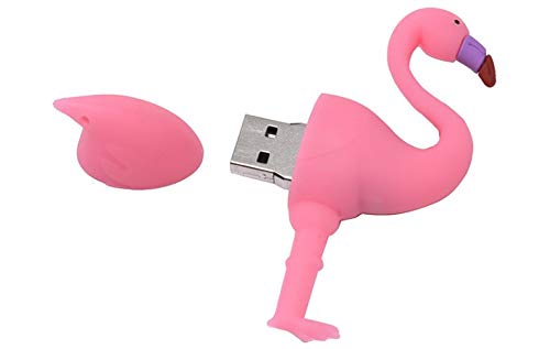 2.0 Pink Flamingo Bird 16GB USB External Hard Drive Flash Thumb Drive Storage Device Cute Novelty Memory Stick U Disk Animal