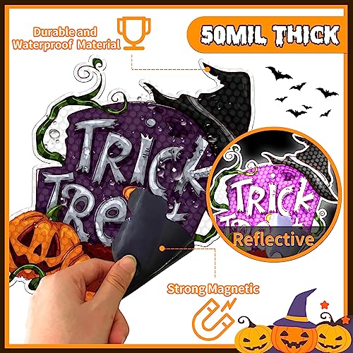 16 Pcs Halloween Magnets Reflective Car Magnets Decorations Halloween Refrigerator Magnetic Stickers Holiday Pumpkin Bat Magnet Stickers Accessories for Car Garage Door Fridge Locker Metal Surface