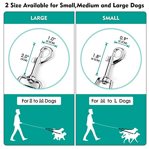 2 Dog Leash,Double Dog Leash Coupler Tangle Free Bungee Dog Leash, 360° Swivel No Tangle Double Dog Walking & Training Leash, Comfortable Shock Absorbing Reflective Bungee Lead Walk 2 Dogs with Ease