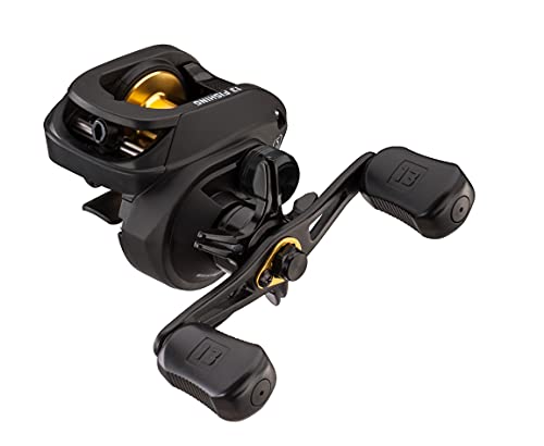 13 FISHING - Origin R1 Baitcast Reel - 8.1:1 Gear Ratio - Left Hand Retrieve (100 Size) (Fresh) - OR1-8.1-LH, Black/Gold
