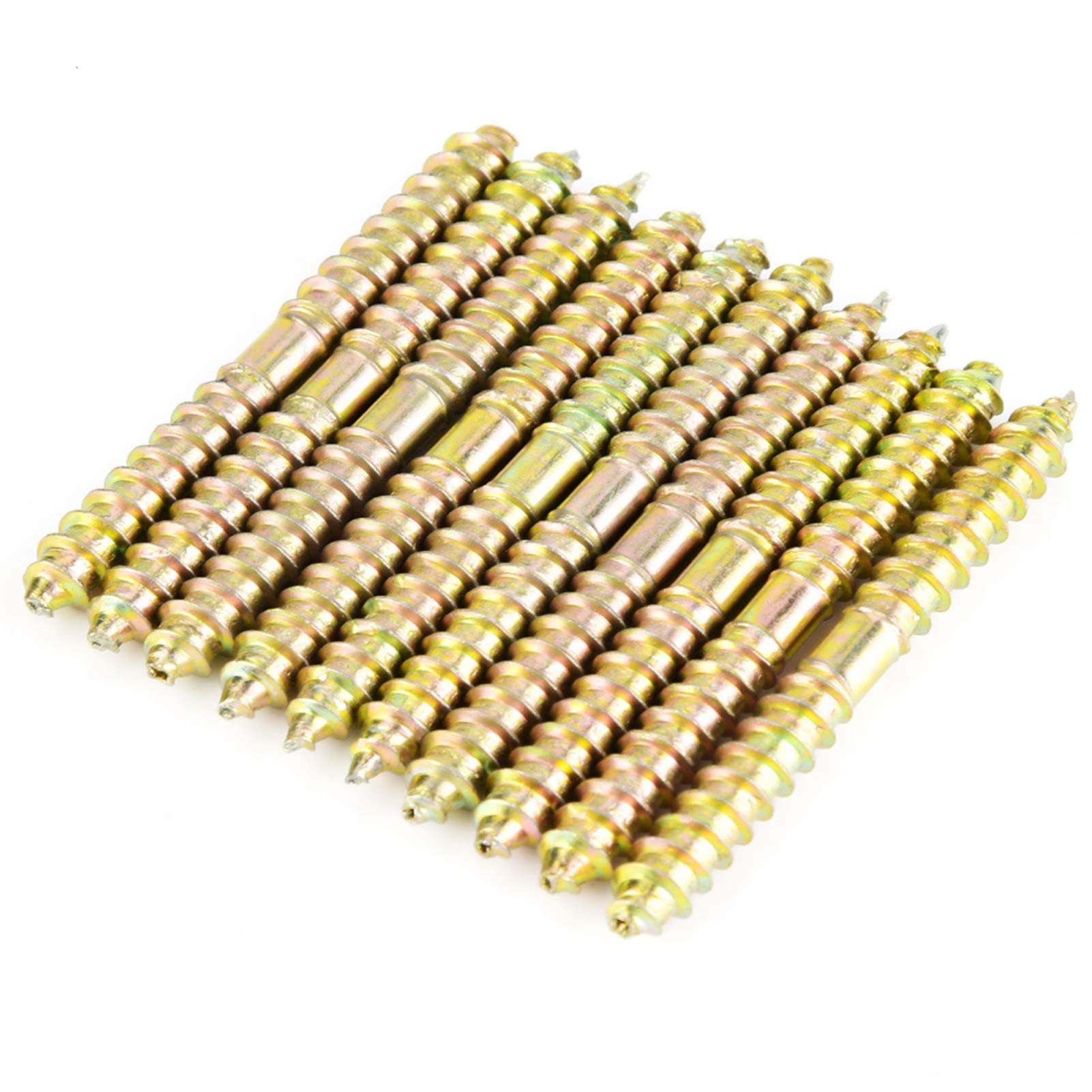 10pcs 6 * 60mm Double Ended Self-tapping Screw, Double Ended Dowel Screw, Double Sideded Screws, Double End Furniture Screw for Making Joints Between Two Pieces of Wood