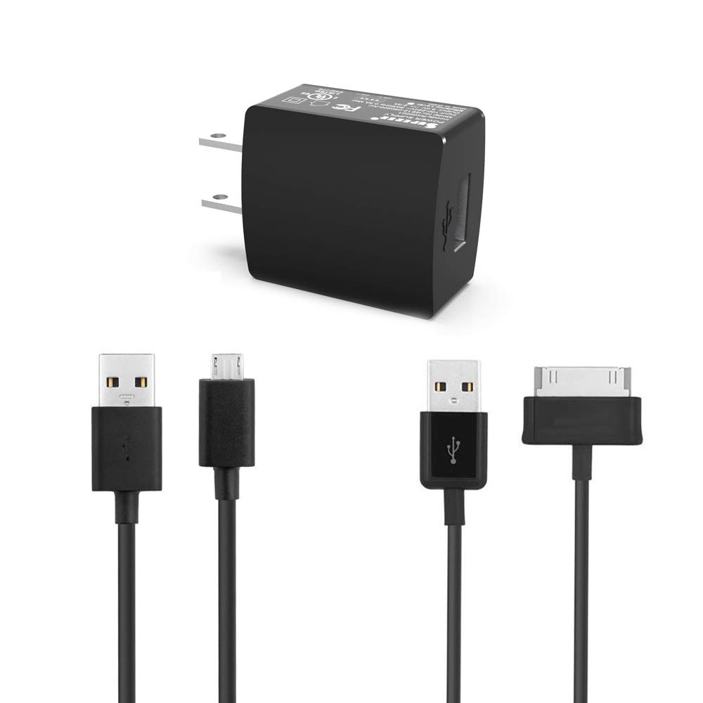 2-Cable AC Charger Fit for Samsung Galaxy Note Tab 10.1 Gt-n8013 Galaxy Tab 2 10.1 7.0 Gt-p3113 Gt-p5113 Sgh-i497 Sch-i915 Gt-p3100 Sch-i705 Others Note-Tab-2-10.1 8.9 7.7 7 Tablet Power Adapter