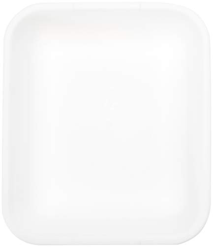 11.4 QT White Plastic Rectangular Dish Pan, 14.45" x 12.55" x 5.67", Pack of 2
