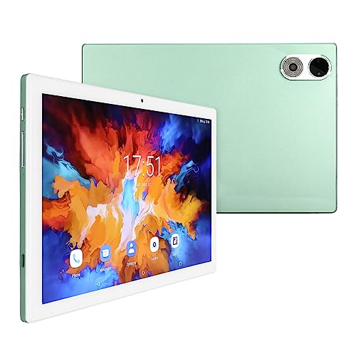10.1 Inch Tablet, 4G LTE Phone Tablet Octa Core 512GB Expandable 8GB RAM 128GB ROM US Plug 100β240V HiFi Speakers for Office for Work (Green)
