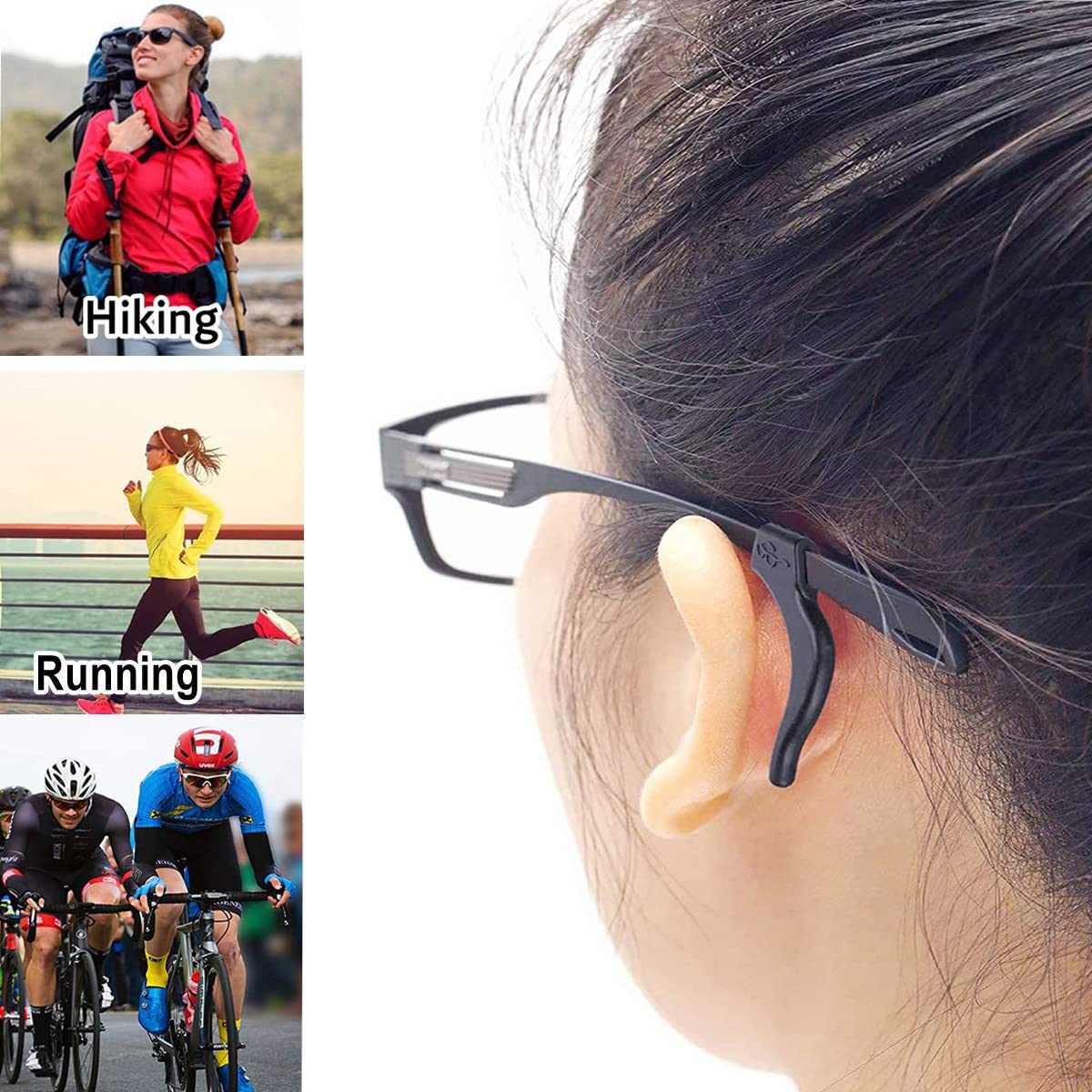 10 Pcs Glasses Strap, Sunglasses Strap, Eyeglasses Strap, 2 Pcs Upgrade Adjustable Eyewear Retainer, With 8 Pcs Ear Hooks, Sports Sunglasses Eyeglass Strap for Men Women Kids Glasses Holder Strap
