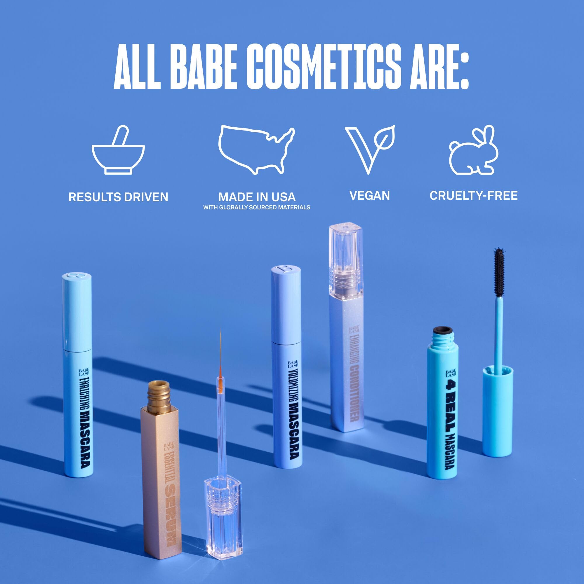 Babe Original Babe Lash Mascara - Smudge Proof, Long Lasting & No Clump Formula, Buildable Volume, Water Resistant, Dramatic Black