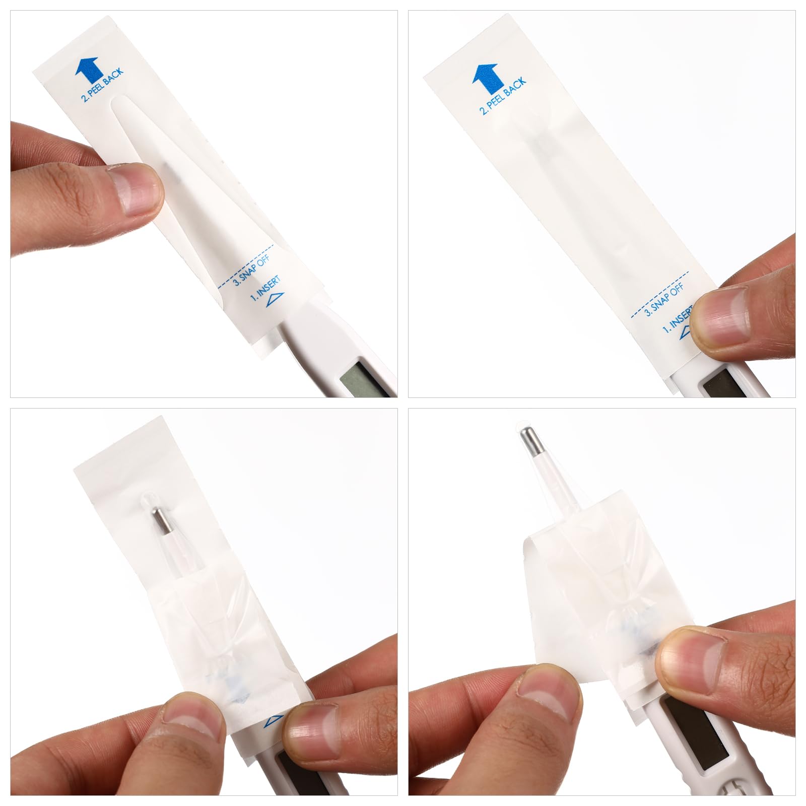 200pcs Covers Disposable Thermometers Sleeves Digital Covers Sleeves for Oral Armpit Rectal Electric