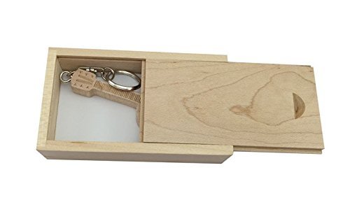 10 PCS Guitar Shaped Wood Memory Stick USB Flash Drive in Wood Box (2.0/16GB, Maple)