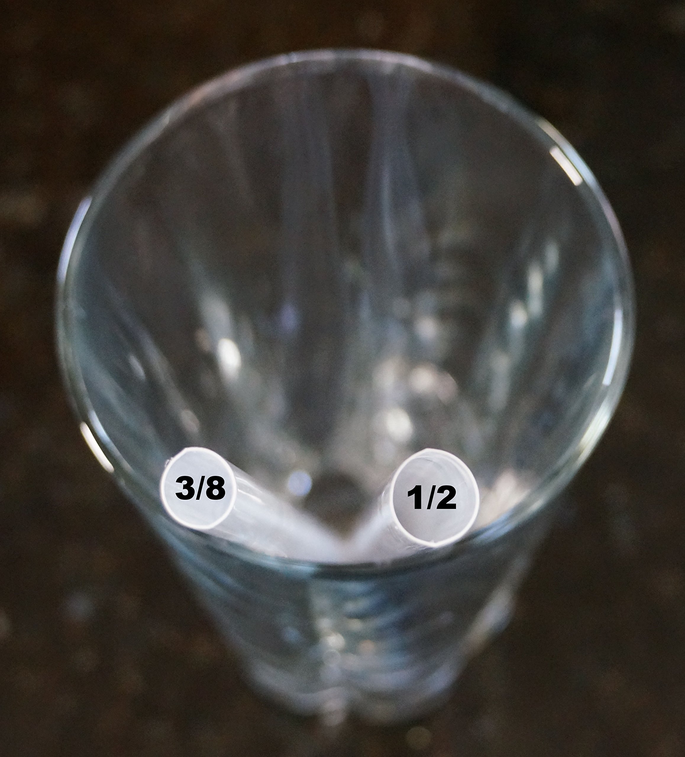 100 3/8" Wide Smoothie and Bubble Tea Fat Straws - Sparkling Clear (3/8" Wide XL)