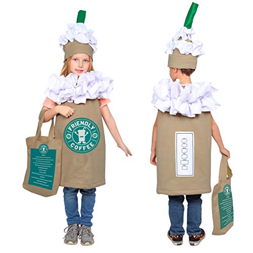 Dress Up America Coffee Costume for Kids - Cute Cappuccino/Frappuccino/Latte Dress-Up for Boys and Girls