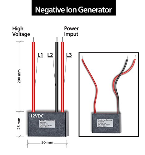 12VDC Variable Density Plasma Negative Ion Generator Module β Portable Air Ionizer