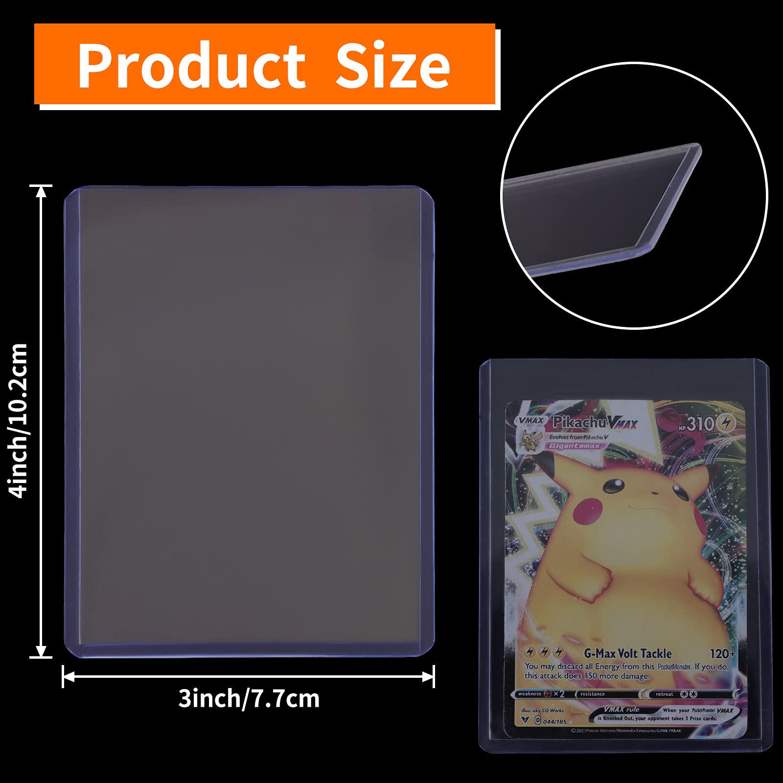 100 Pack 3" x 4" Toploaders Regular Card Loader Trading Card, Hard Card Sleeves Bundle for Trading and Sports Cards, High Hard PVC Material Large Capacity ,Standard Size Perfect for Grading