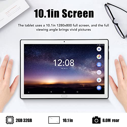 10.1 Inch HD Tablet MT6797 Chip 100-240V 2GB RAM 32GB ROM Smart Black Dual SIM Dual Standby Tablet for Work (US Plug)