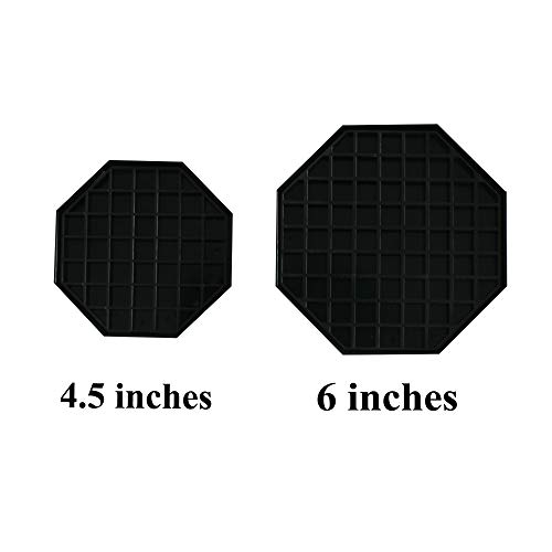 Caspian 4.5" Drip Trays Octagon Coffee/Tea/Wine Plastic Tray with Honeycomb Lattice, 4 Pieces