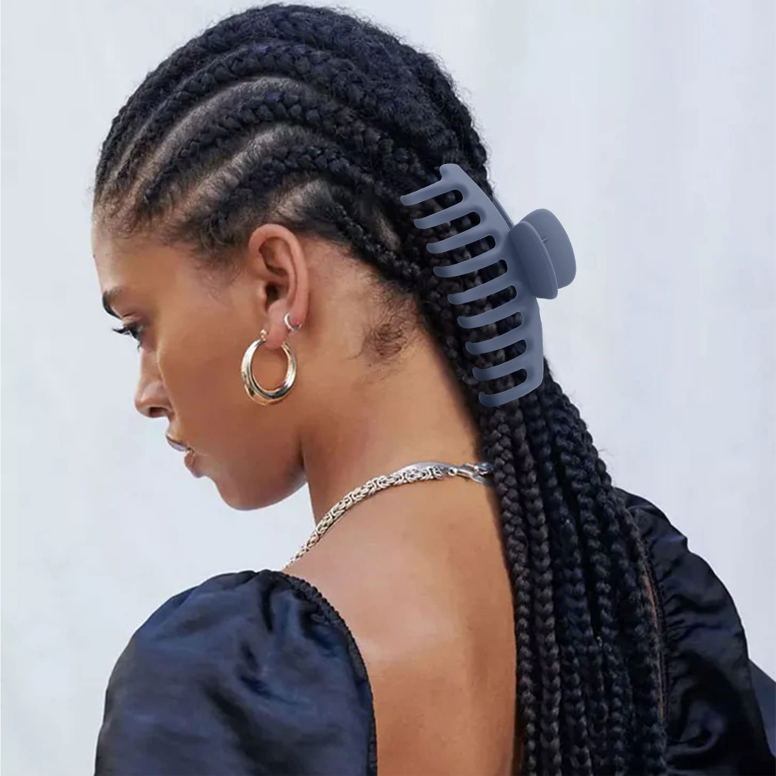 10 Pack Large 4.1" Matte Claw Clips for Women, Hair Styling Accessories for Thick Hair