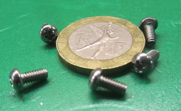 18-8 Stainless Steel Round Head Phillips Machine Screws, FT, 4-48 Thread Size x 1/4" Length, 100 Pcs