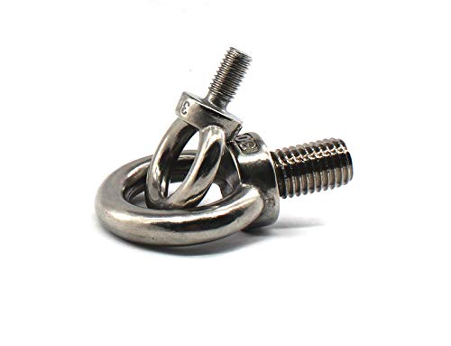 304 Stainless Steel M10 Lifting Rigging Eyebolt Ring Shaped with Standard Length of Thread Pack of 6 pcs