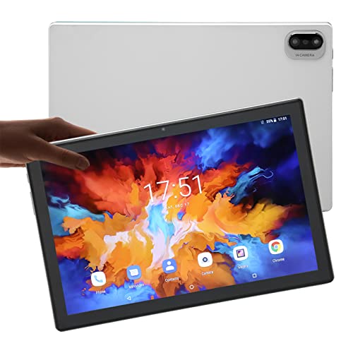 10.1in Tablet, 12GB RAM 256GB, 1920x1200 MT6755 8 Core, with Mouse Keyboard, 4G Call 5G WiFi, 8800mAh Battery 100β240V US Plug (White)