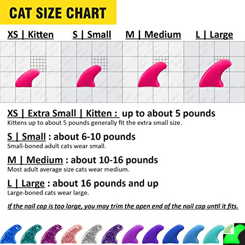 12 Colors / 120 pcs Cat Claw Covers | Cats Nail Caps with Adhesives and Applicators (M)