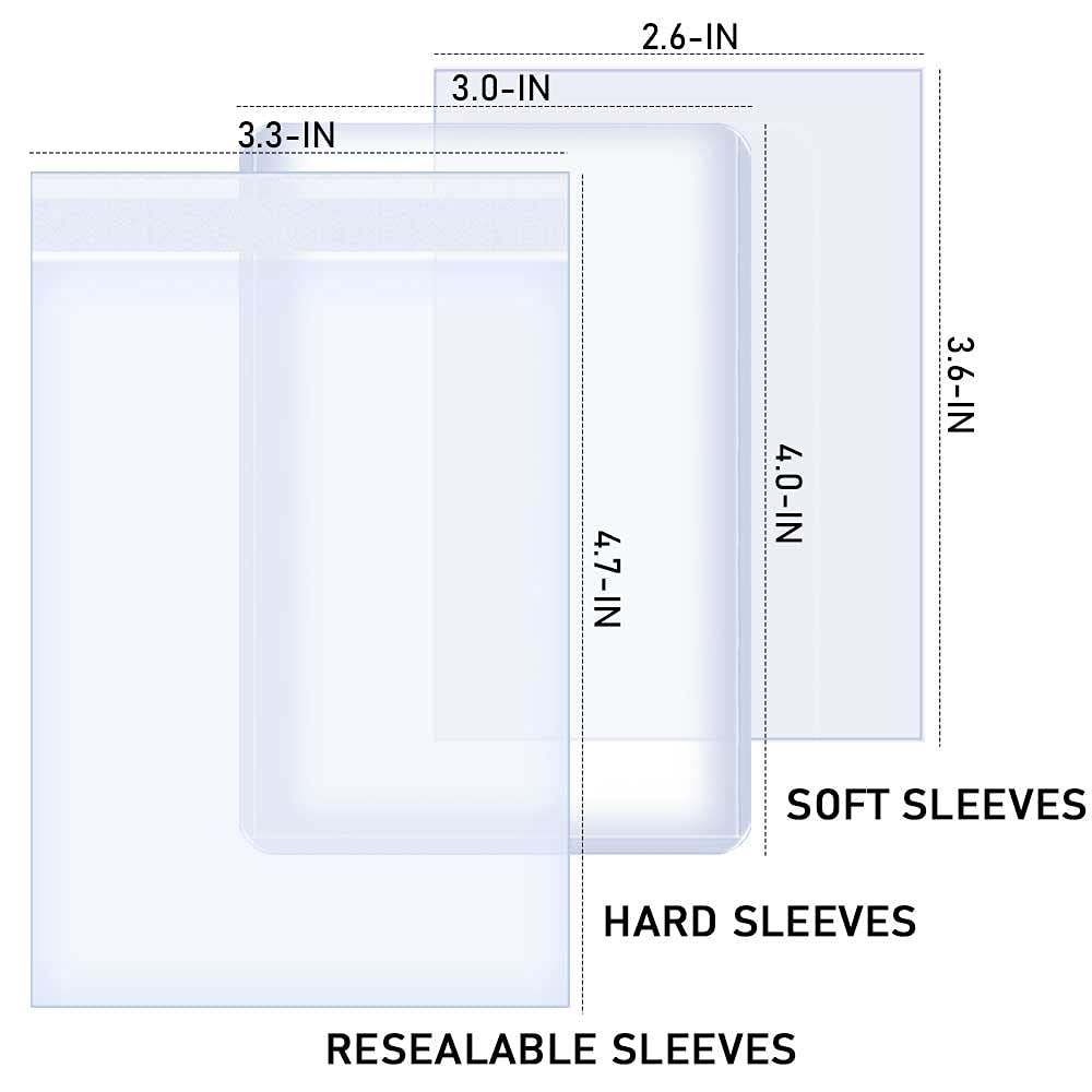 100 ct Toploaders Trading Card Sleeves Holder, Hard Plastic Top Loaders Penny Card Sleeves Card Protectors Fit for Baseball Cards, MTG Card (Include 100 Thick Sleeves & 200 Soft Sleeves)