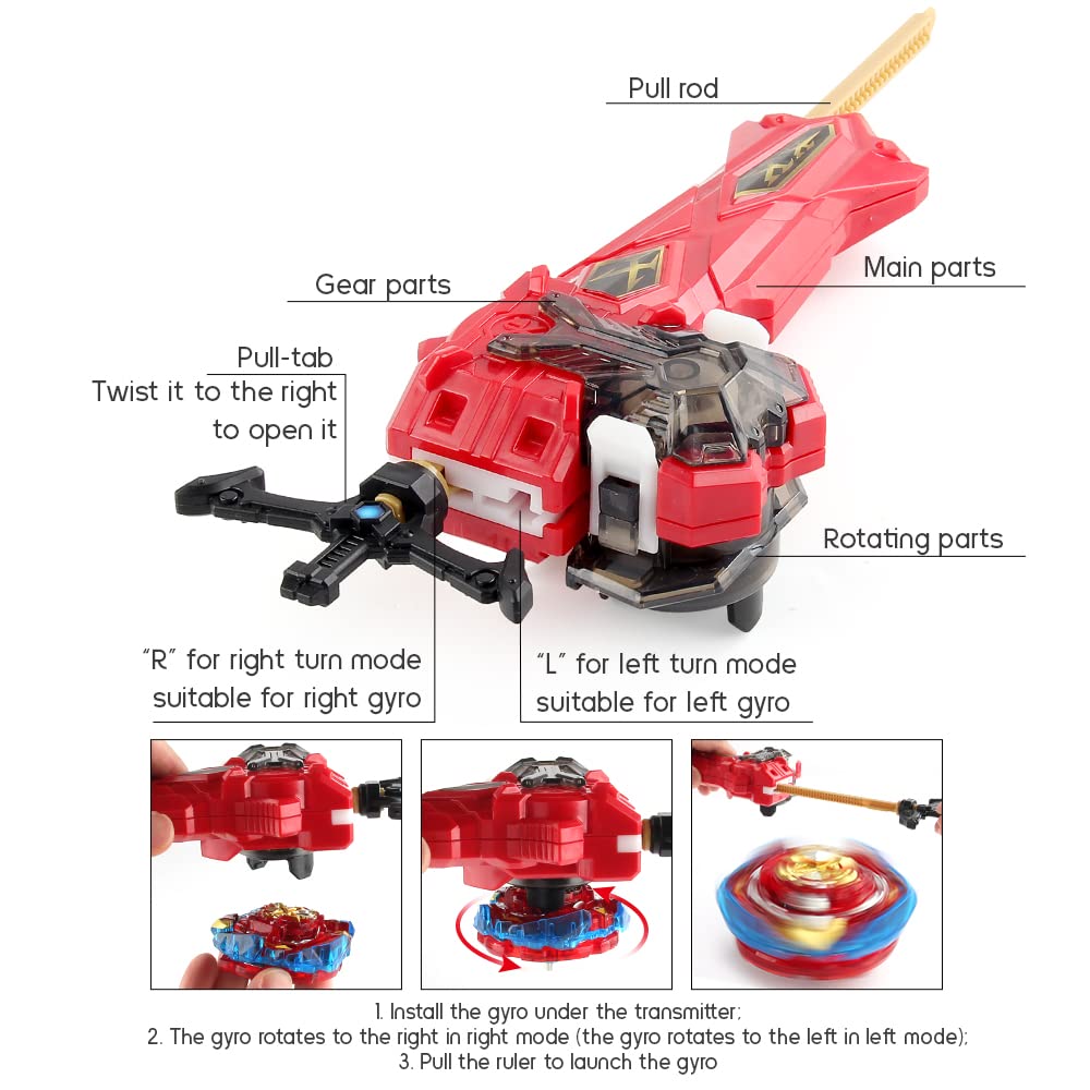 10 Piece bey Battling Burst Gyros Tops Set, 2 Launchers Combat Battling Game with Portable Storage Box pro Series Set for Kids Children Gift Idea..
