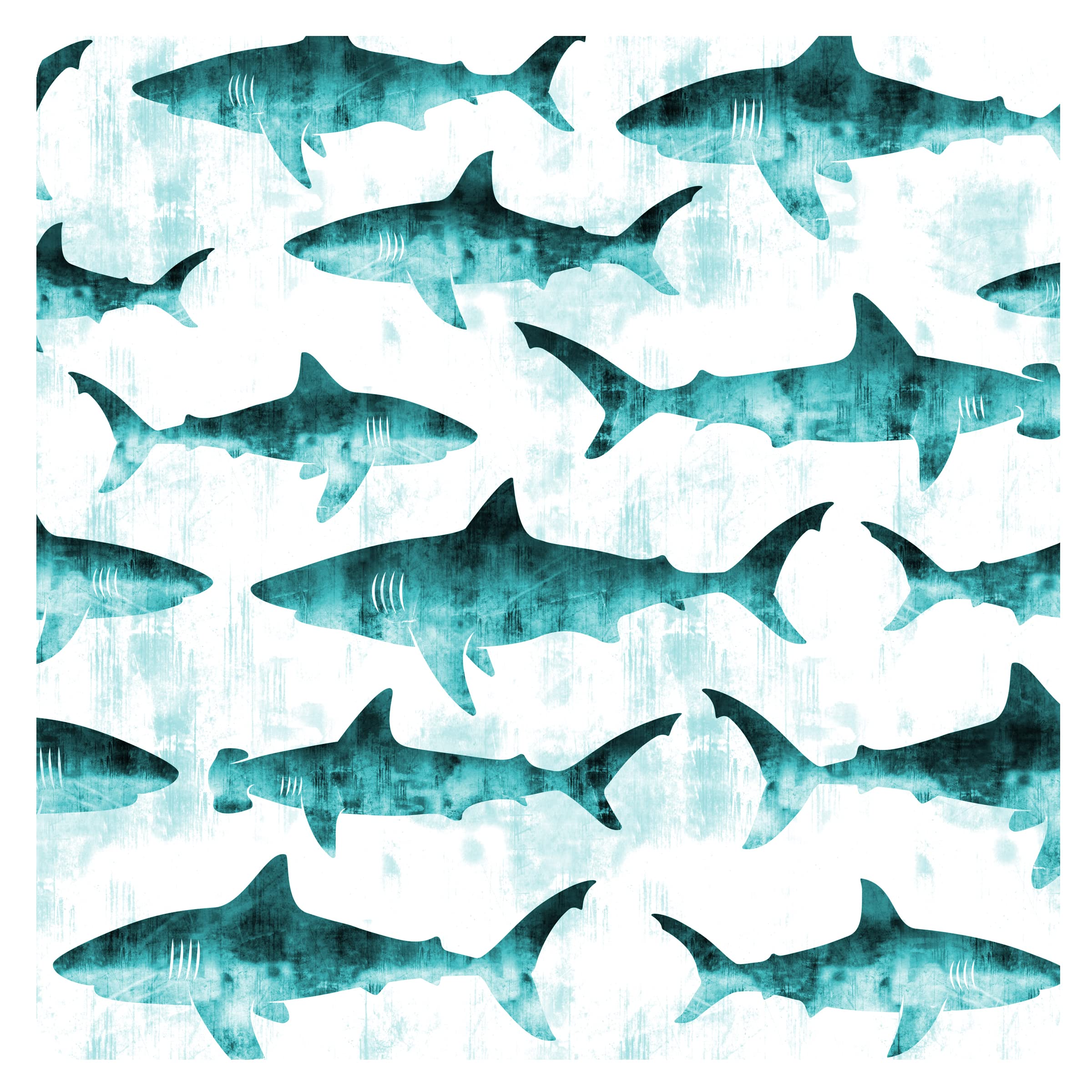 BapronBaby Shark Attack Wet Dry Bag - Waterproof Two Zipper Pockets - Reusable for Mealtime, Diapers, Stroller, Snacks, Swimsuits - Machine Washable - 11" x 9"