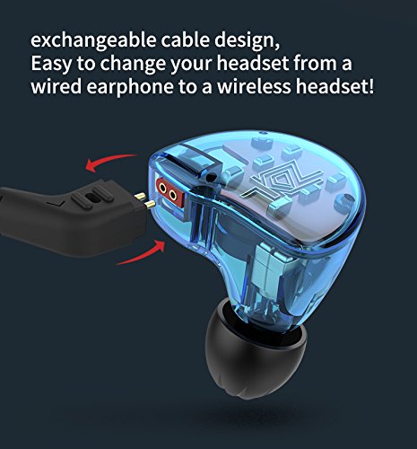 2018 Newest KZ ZS10 4BA with 1 Dynamic Hybrid 10 Driver in Ear Earphone HiFi DJ Monito Running Sport Earphone Earplug Headset (Without Mic, Blue)