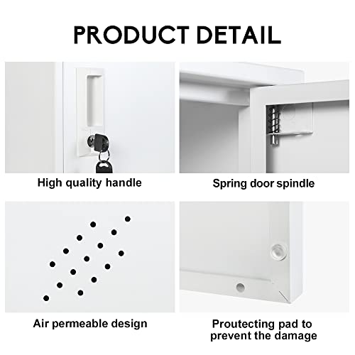 3 Door Vertical Stackable Storage Cabinet with Lock,Anti-Failing Device, Metal Lcoker,Organizer for Office, Home, Gym, School,Employee,Kids. (White)