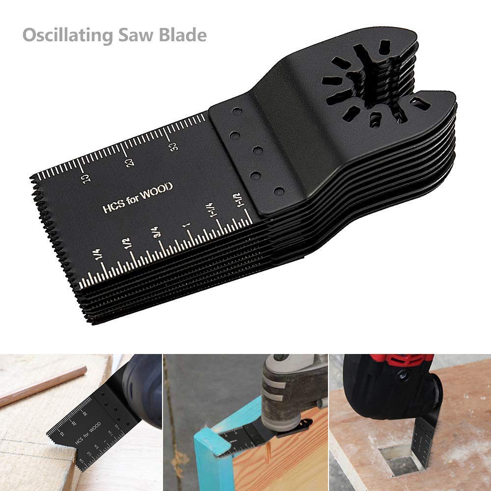 10 Pcs Oscillating Tool Blades Wood Oscillating Multitool Quick Release Saw Blades Professional Oscillating Saw Blades Fit for Dewalt, Porter Cable,Rockwell,Makita,Black & Decker,Bosch Craftsman
