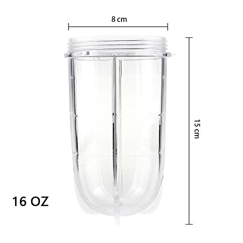 2 PCS Replacement Cups For Magic Bullet Replacement Parts 16OZ Blender Cups Jar compatible with 250W Magic Bullet MB1001 Series Juicer Mixer