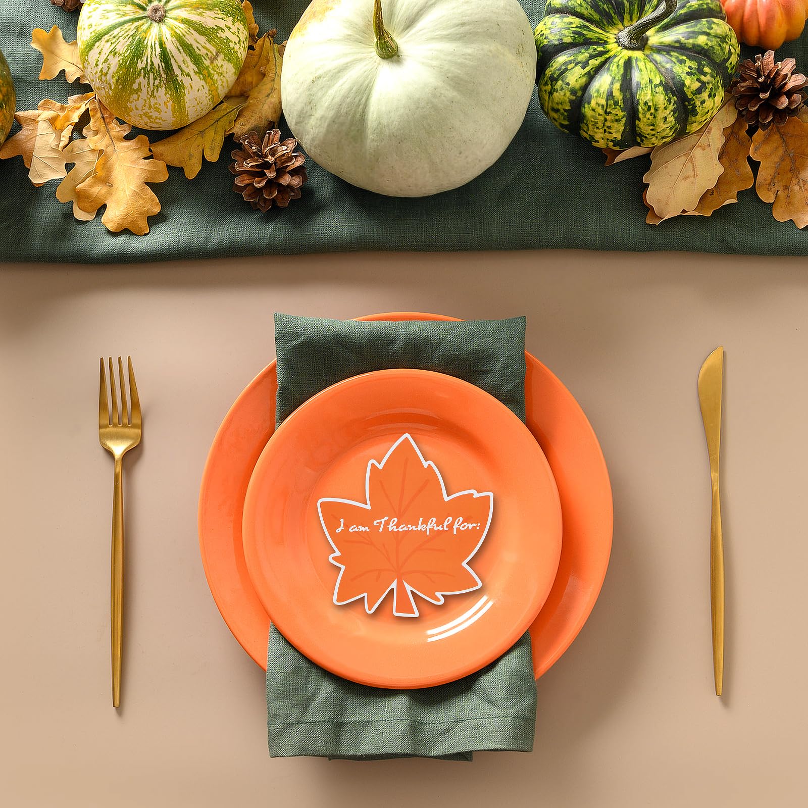 100PCS Thanksgiving Table Place Cards I am Thankful for Cards Maple Leaf Cutouts for Making Thanks Projects and Fall Thanksgiving Party Favors