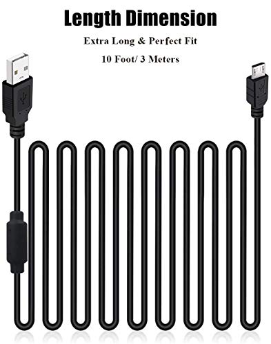 2 Pack 10FT PS4 Controller Charger Charging Cable with Magnetic Ring Compatible with Playstation 4/ DualShock 4/ PS4 Slim/Pro Wireless Controllers