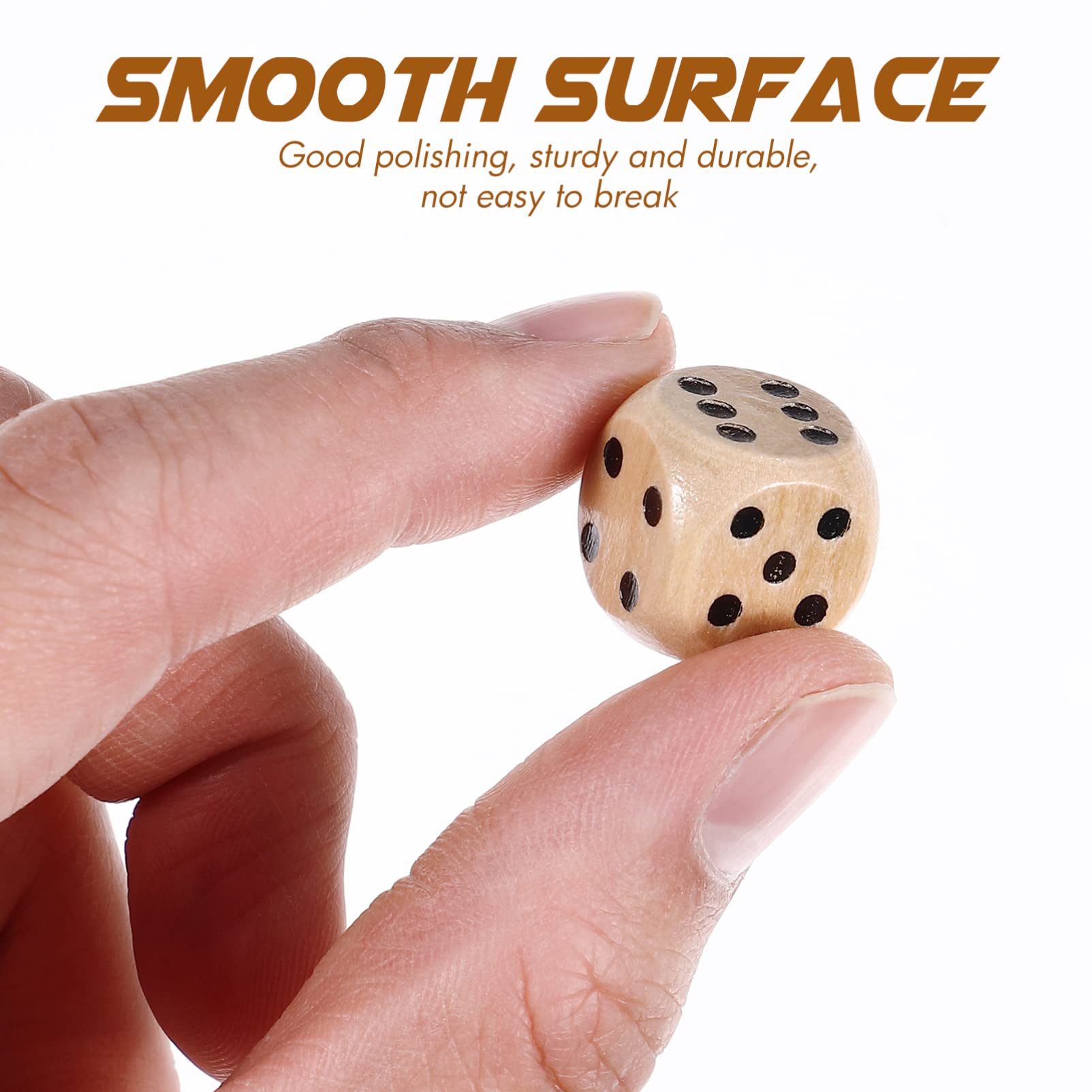 10 Pcs Wooden DIce Set, 6 Sided Game Dice Set, 16mm Mini Dices with Numbers 1-6, Table Dice Game Props for Children Adults