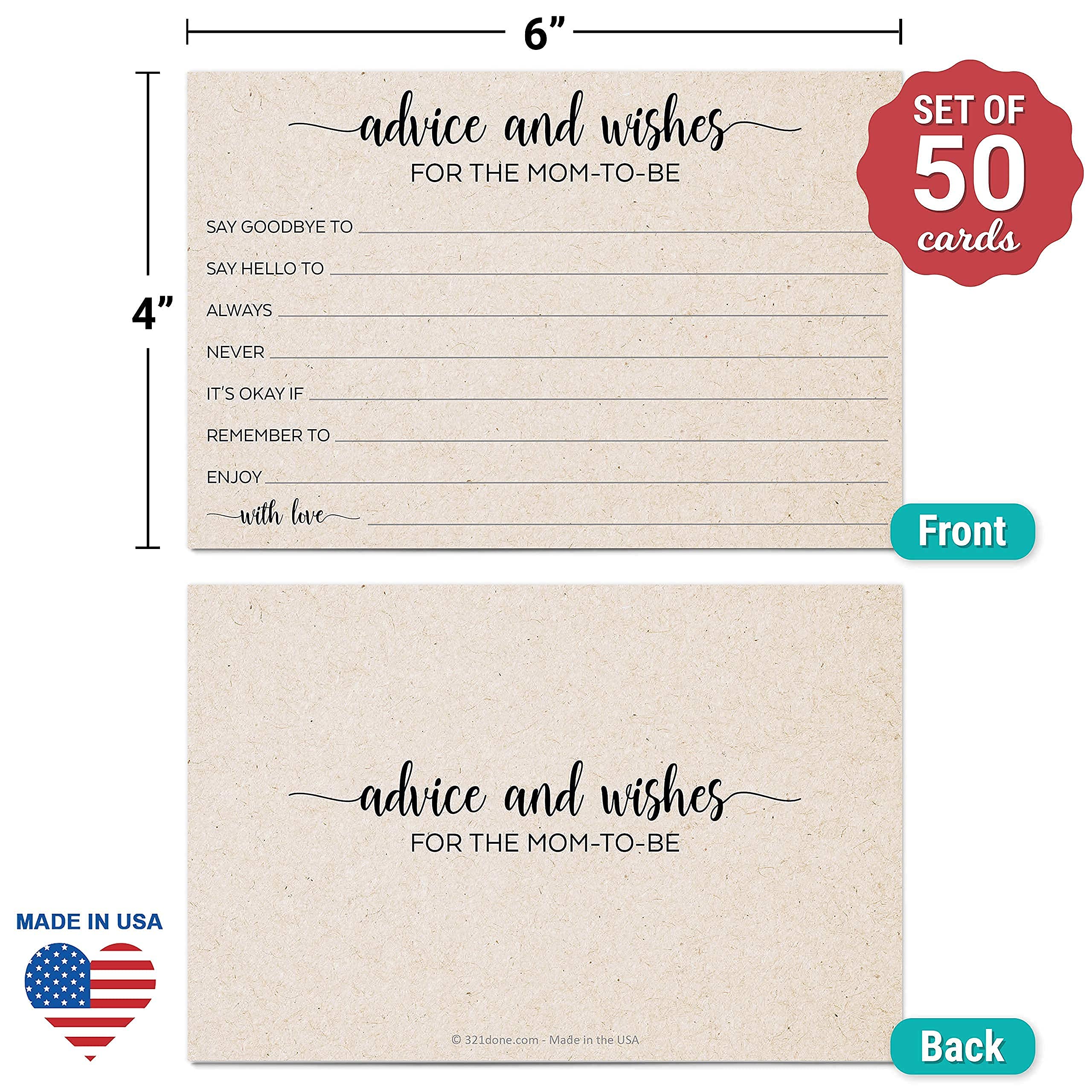 321Done Baby Shower Bundle: Diaper Raffle and Advice for Mom-to-Be - Kraft