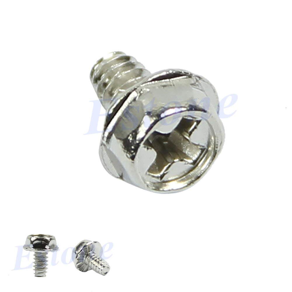 100pcs Flanged Hex for Computer 6/32 Screws Hard Drive PC Case Motherboard Screws SCRW-106807
