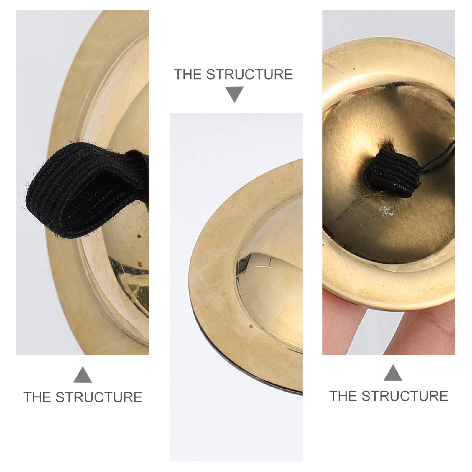 2 Pairs Copper Finger Cymbals Belly Dancing Finger Zills Mini Hand Bells Musical Instruments for Dancer Evening Party
