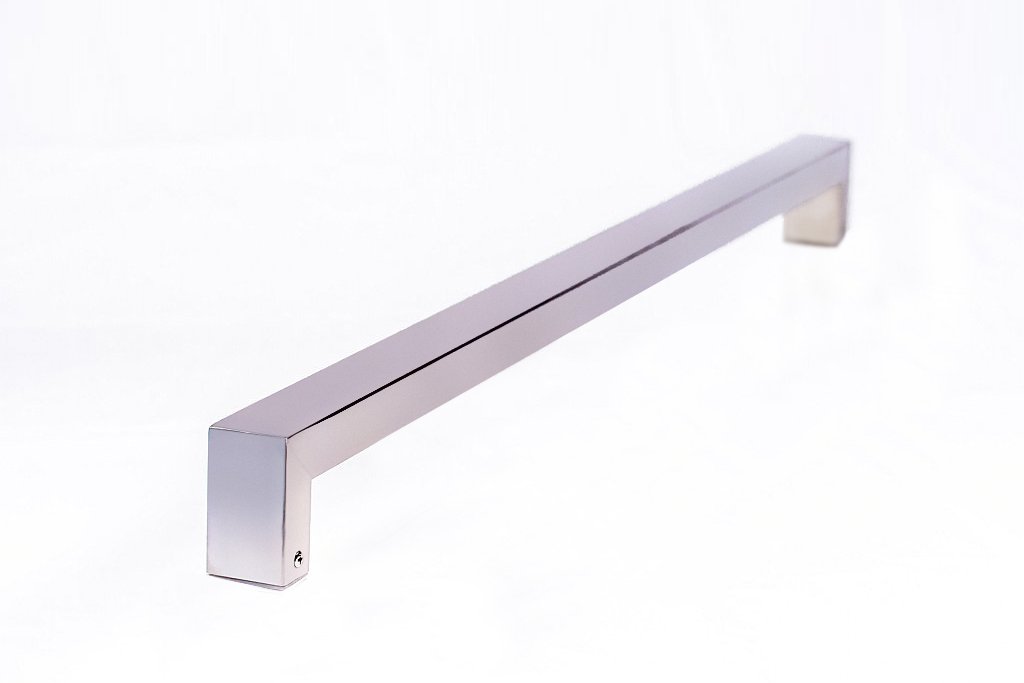 12 Inch Square Rectangle Flat Shape Stainless Steel Modern Contemporary Entry Door Handle Towel Bar Pull Shower Glass Sliding Barn Door Interior Exterior Door Pull Push Brush Nickel Satin Finish