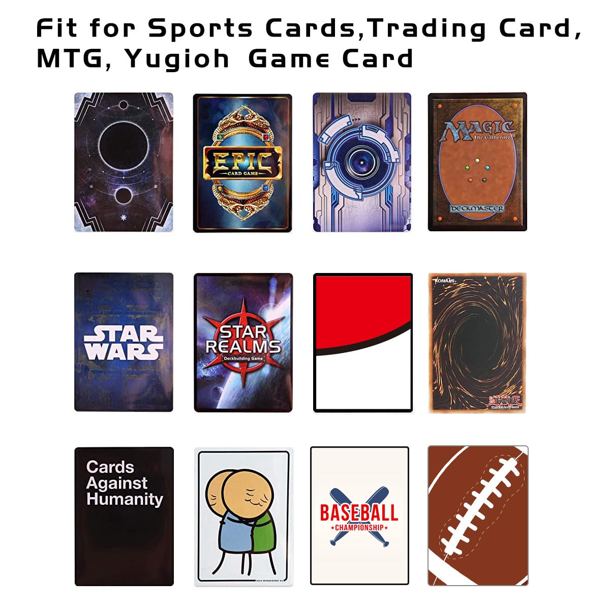 100PS Soft Clear Card Team Bag Protectors Sleeves for Card Game,Top Loader Fit for Magic Cards and Premium Cards and MTG,Baseball Card Sleeves