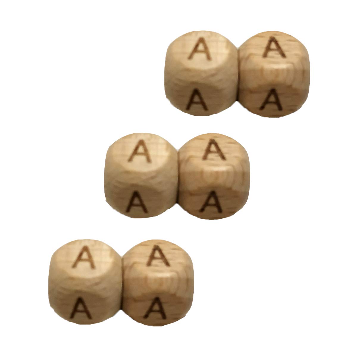 104pcs Square Wood Alphabet Beads 12MM Natural Beech Wooden Letter Beads for Jewelry Making DIY Beads Necklace (Choose Letter 104pcs)