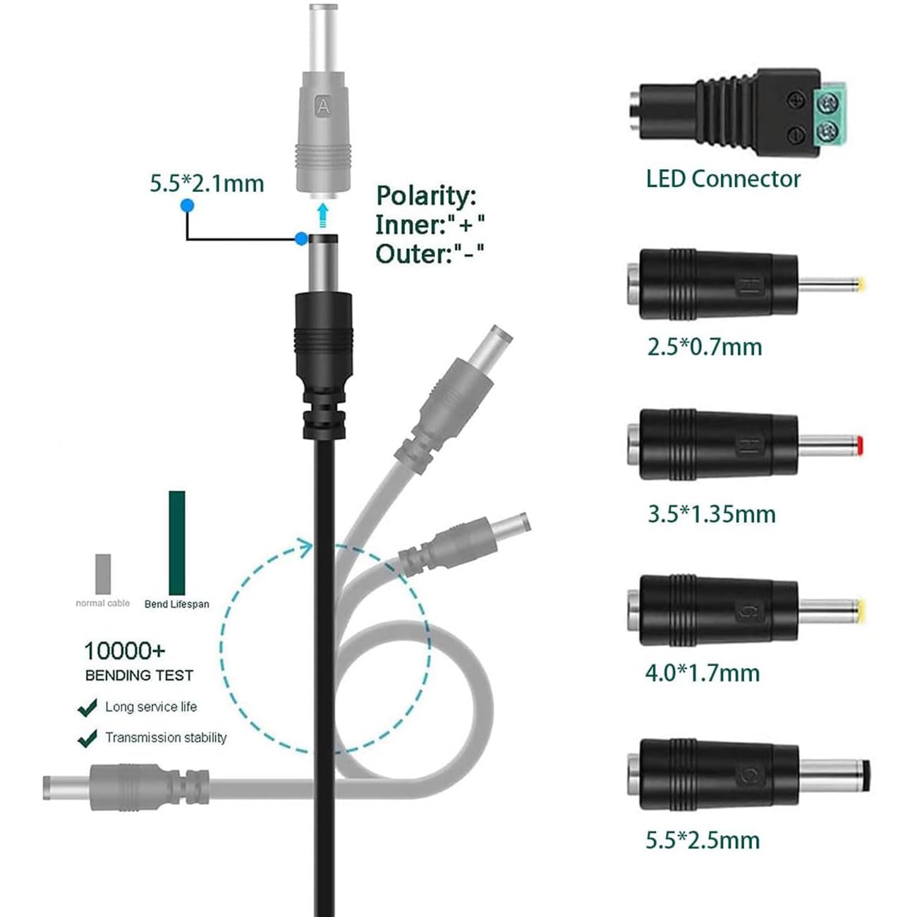 100V-240V AC to DC 24V 1A Power Supply Adapter for 24Volt 1Amp 650mA 500mA 150mA 2400mah 2500mah 2600mah Massage Gun Charger Power Cord