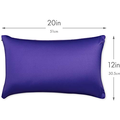12" x 20" Throw Pillow – Dark Lavendar: 1 PCS Luxurious Premium Microbead Pillow With 85/15 Nylon/Spandex Fabric. Forever Fluffy, Outstanding Beauty & Support. Silky, Soft & Beyond Comfortable
