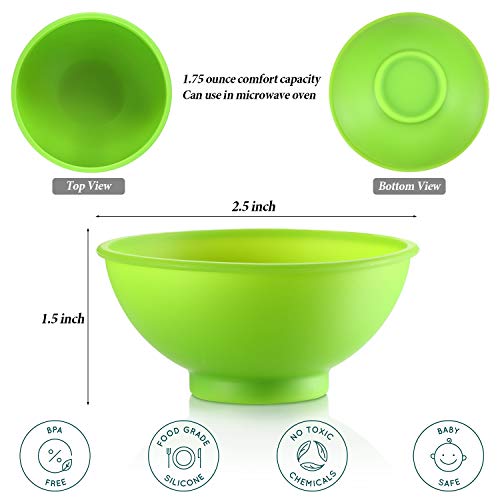14 Pieces Mini Silicone Pinch Bowls, 1.75 Ounce Prep and Serve Bowls, Multicolor Reusable Snack Bowls Silicone Condiment Bowls for Sauce, Nuts, Candy, Fruits, Appetizer, Snacks