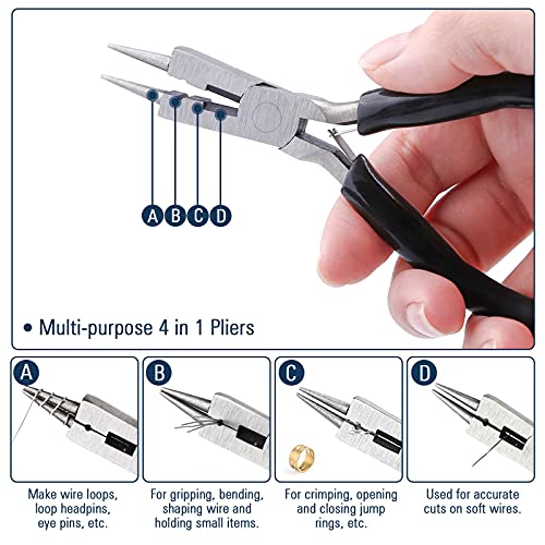 18 Gauge Silver Jewelry Wire with 4 in 1 Plier modacraft 65FT Craft Wire 1 MM Tarnish Resistant Copper Wire Beading Wire for Jewelry Making Supplies and Crafting