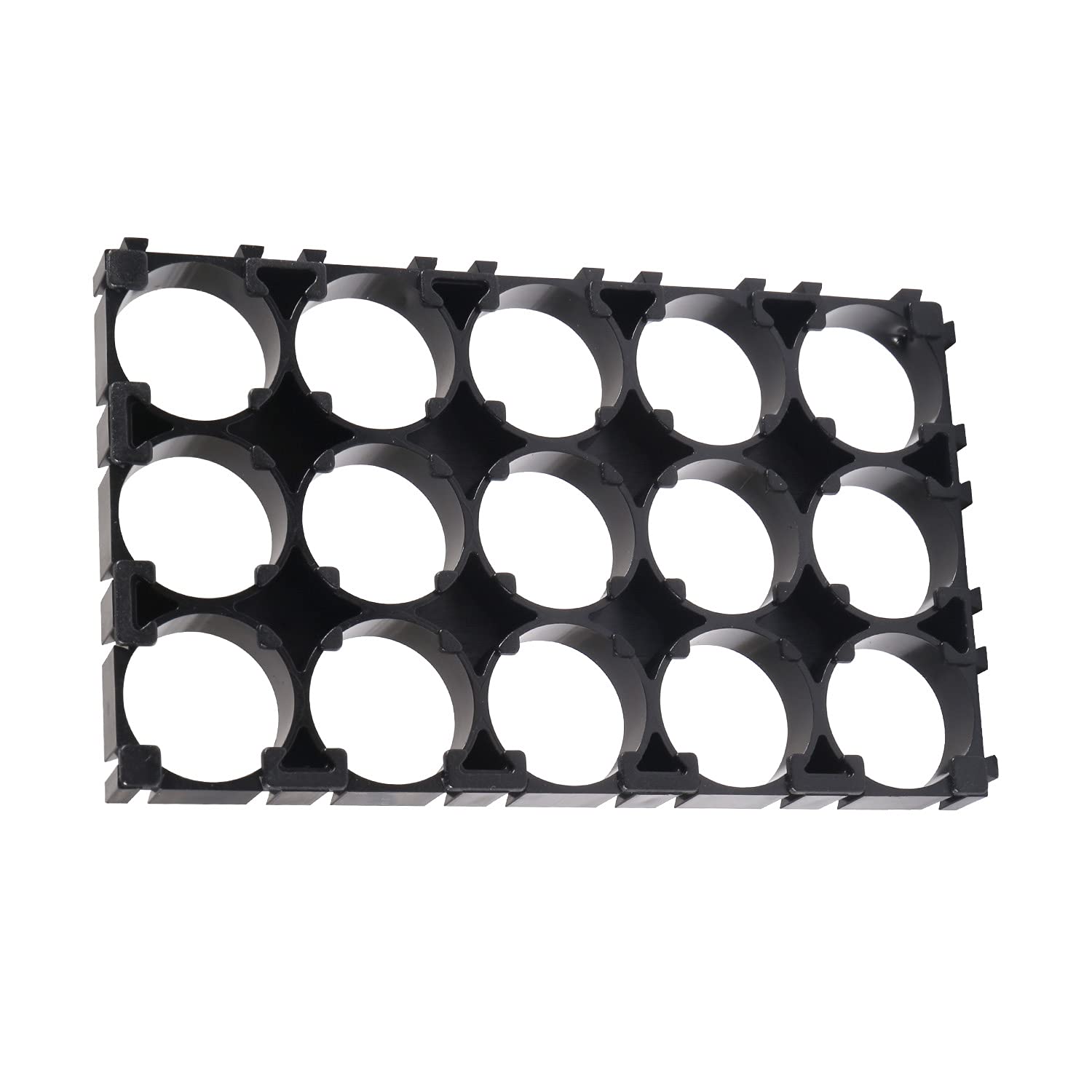 15Pcs 18650 Lithium Battery Cell Holder 3x5 Cell Spacer Bracket Stand Battery Storage Box Protection Board Cylindrical Battery Pack Safety Anti Vibration Plastic Case Box for DIY Fixed 18650 Battery